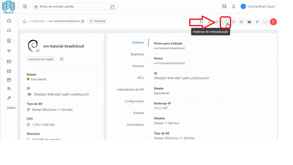 Como reiniciar sua VM (Cloud Server) no Painel de Data Center Virtual - Brasil Cloud Nuvem ...