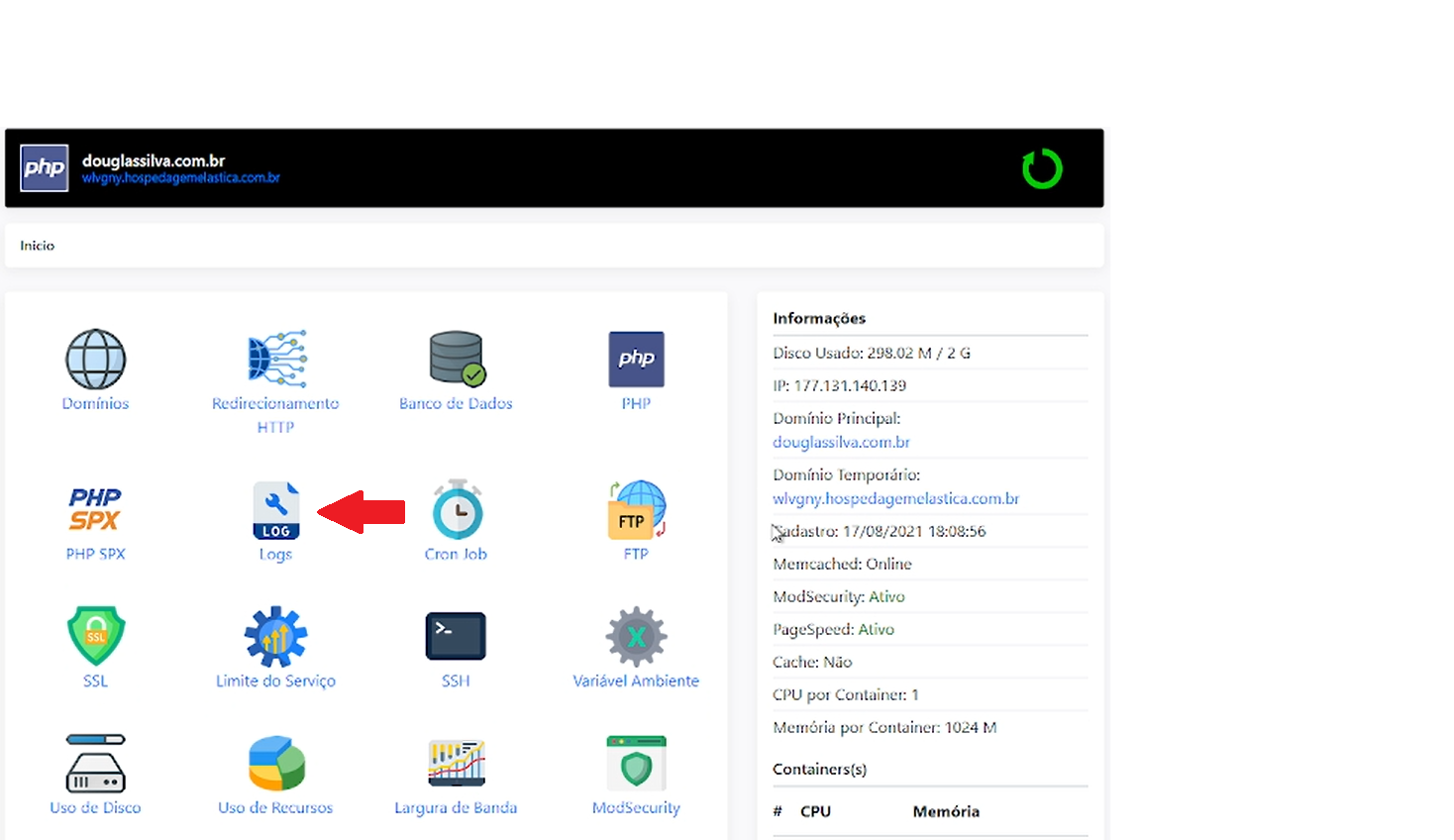 Como Ver Os Logs Da Sua Hospedagem Elástica Brasil Cloud Nuvem