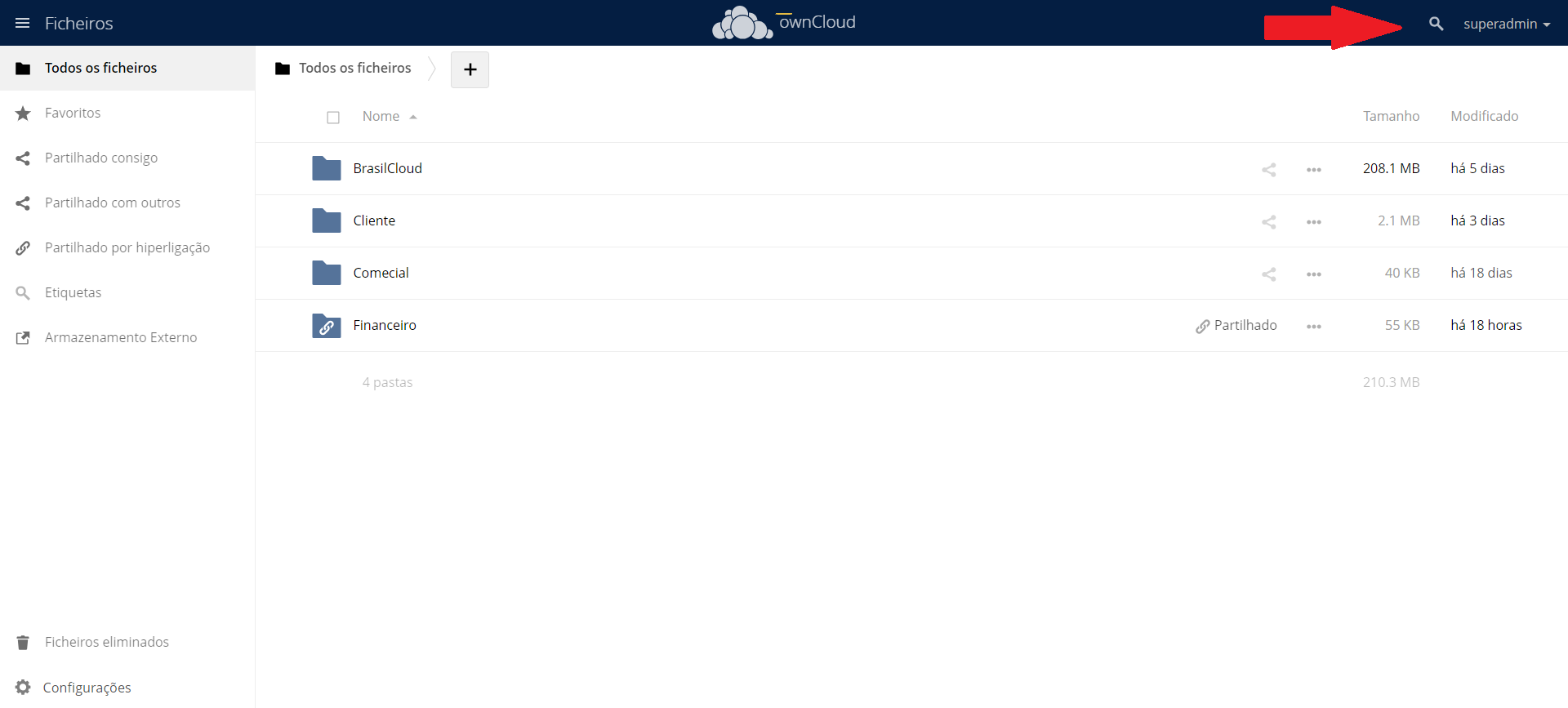 Brasil Cloud Nuvem Corporativa Como alterar a senha do painel de Arquivo em Nuvem